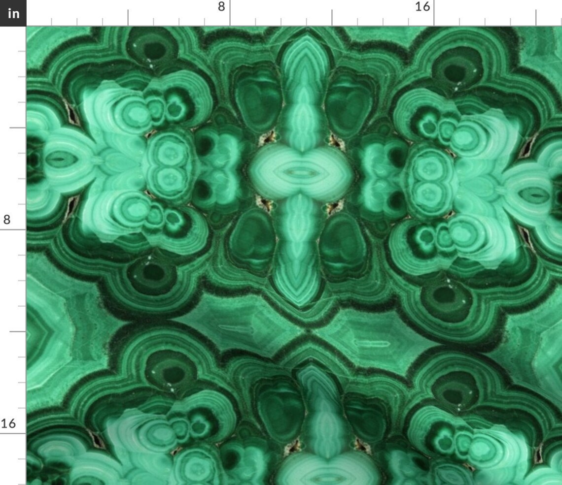 Mirrored Malachite Fabric Malachite 4 Large Scale by - Etsy