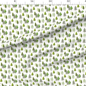 Forest Fabric Pine Tree Forest Woodland Trees Small Scale | Etsy