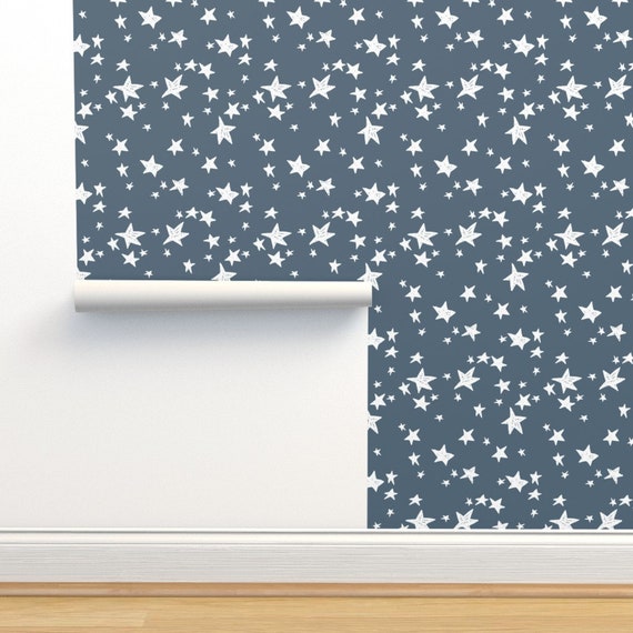 Star Wallpaper Stars Blue Grey Star by Andrea Lauren - Etsy
