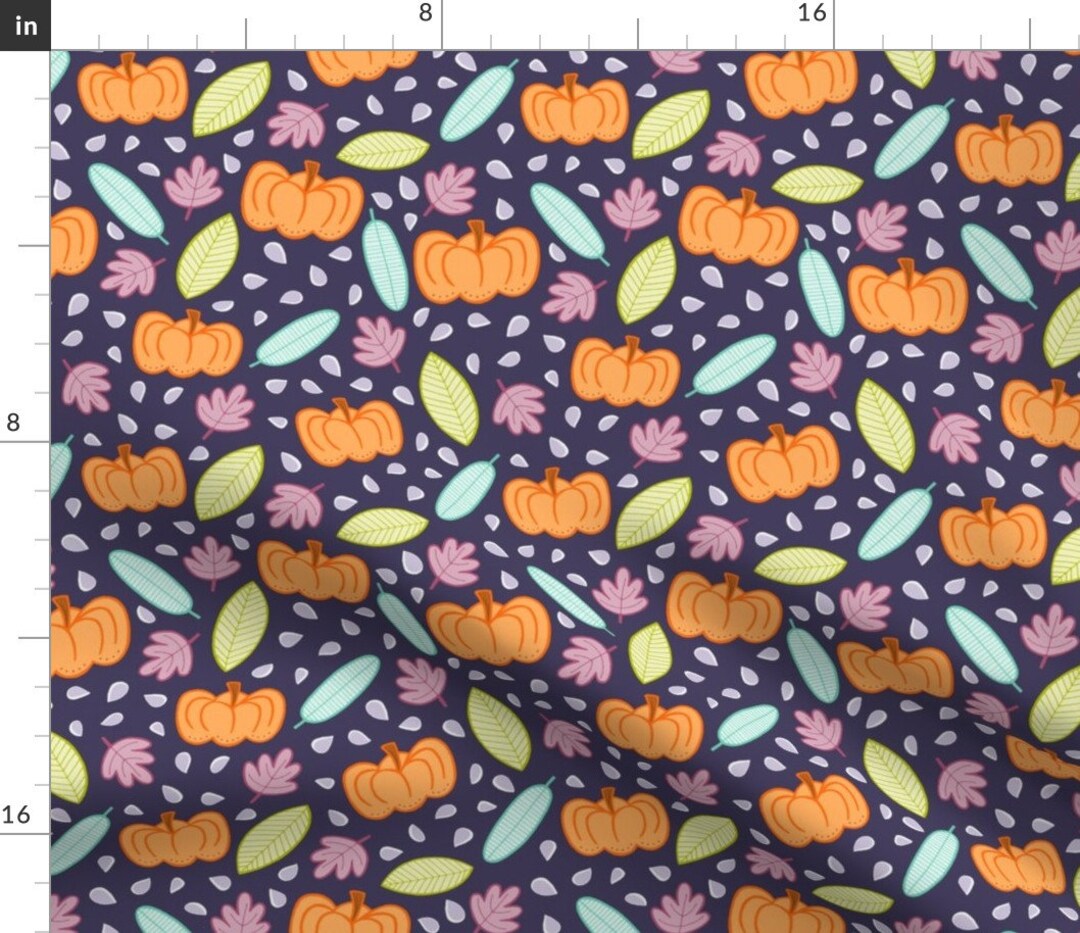 Autumn Pumpkins Fabric Pumpkins Purple by Jaymehennel - Etsy