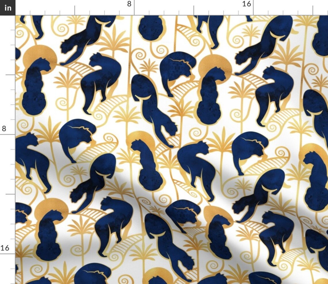 Panthers Sunshine Silouhette Fabric Deco Panthers Garden // - Etsy