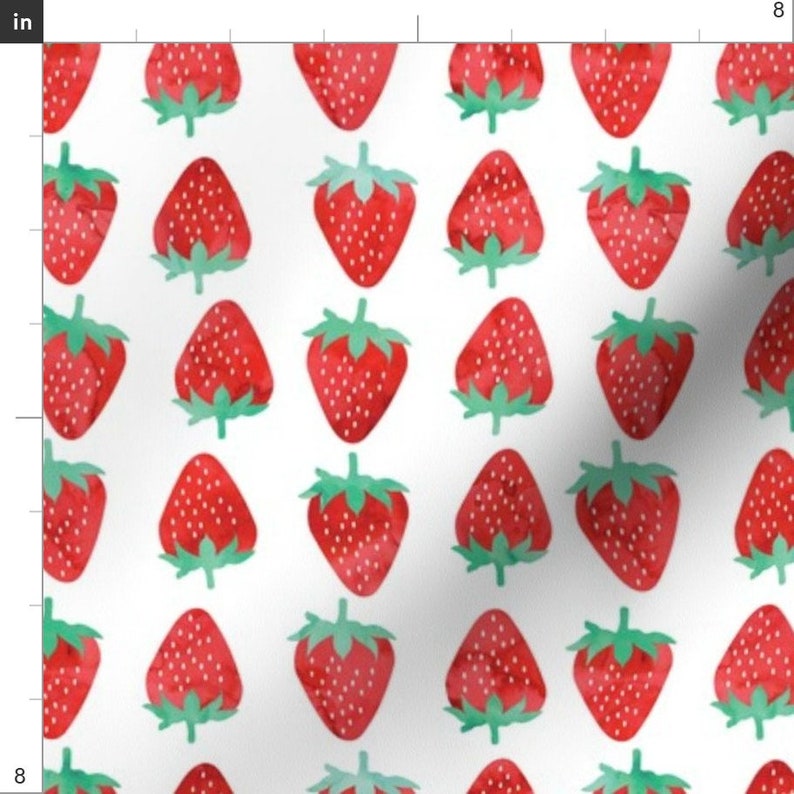 Strawberries Fabric Strawberry Custom Fabric by Little Arrow - Etsy