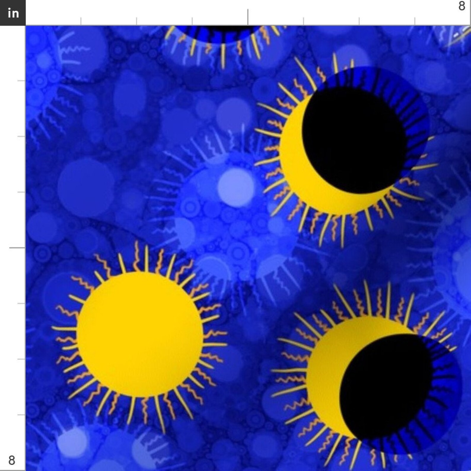 Solar Eclipse Fabric Solar Eclipse Polka Dots by Elramsay | Etsy