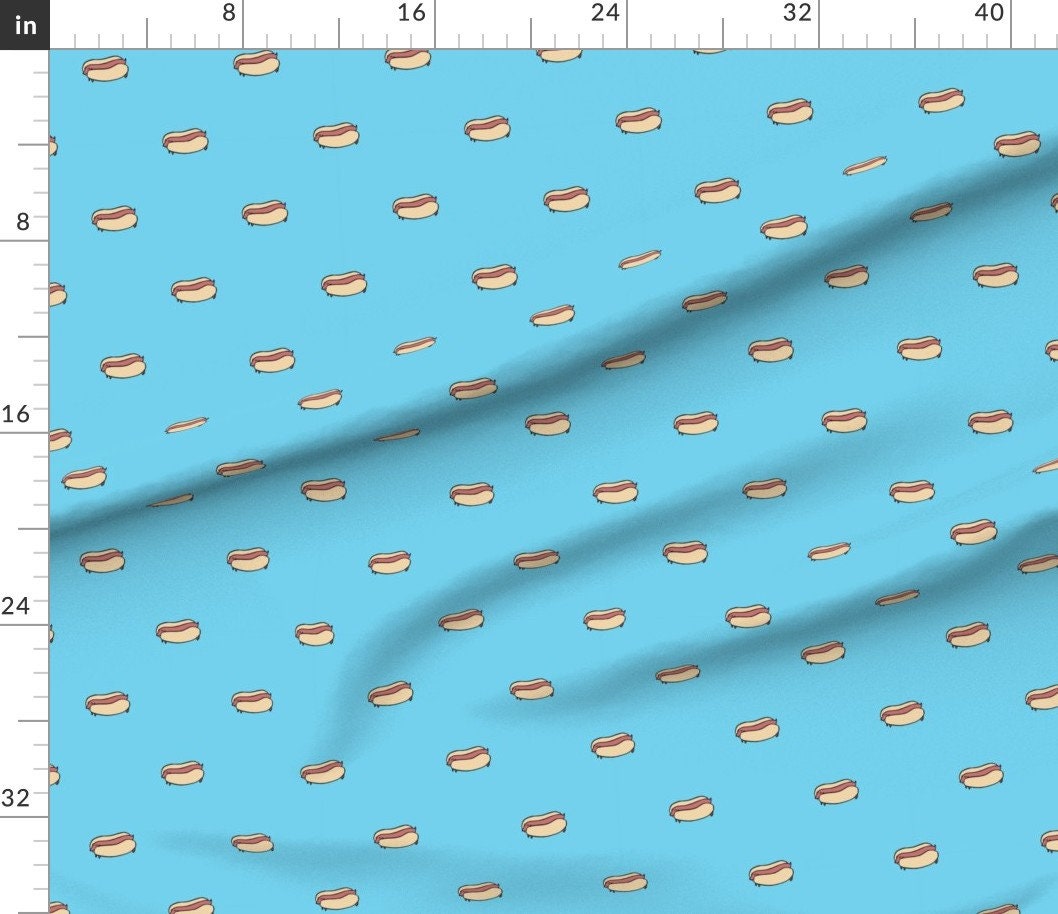 Hot Dog Fabric Hot Dogs by How-store Hot Dog Weiner Food - Etsy
