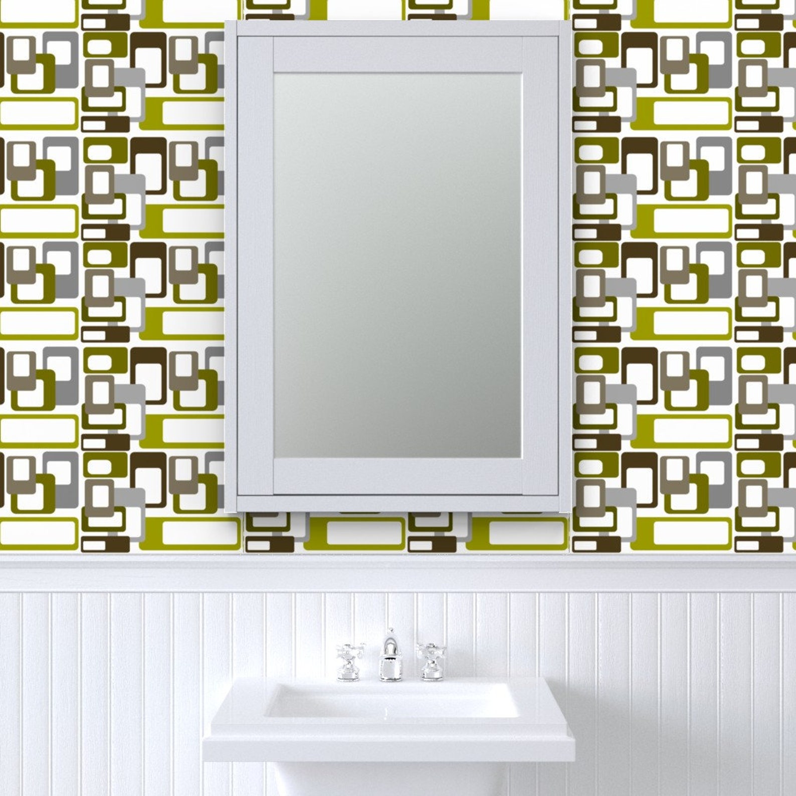 Mid-century Squares Wallpaper mid-century Modern by Hot4tees | Etsy