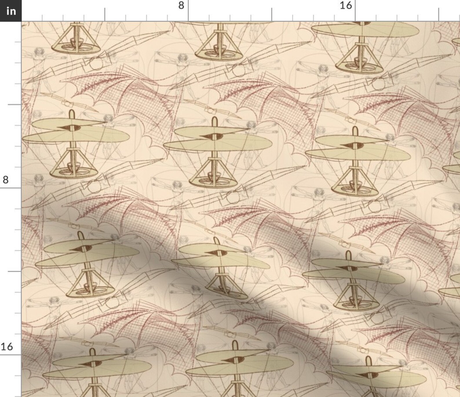 Aviation Fabric Leonardo's Legacy by Jjtrends Aviation - Etsy