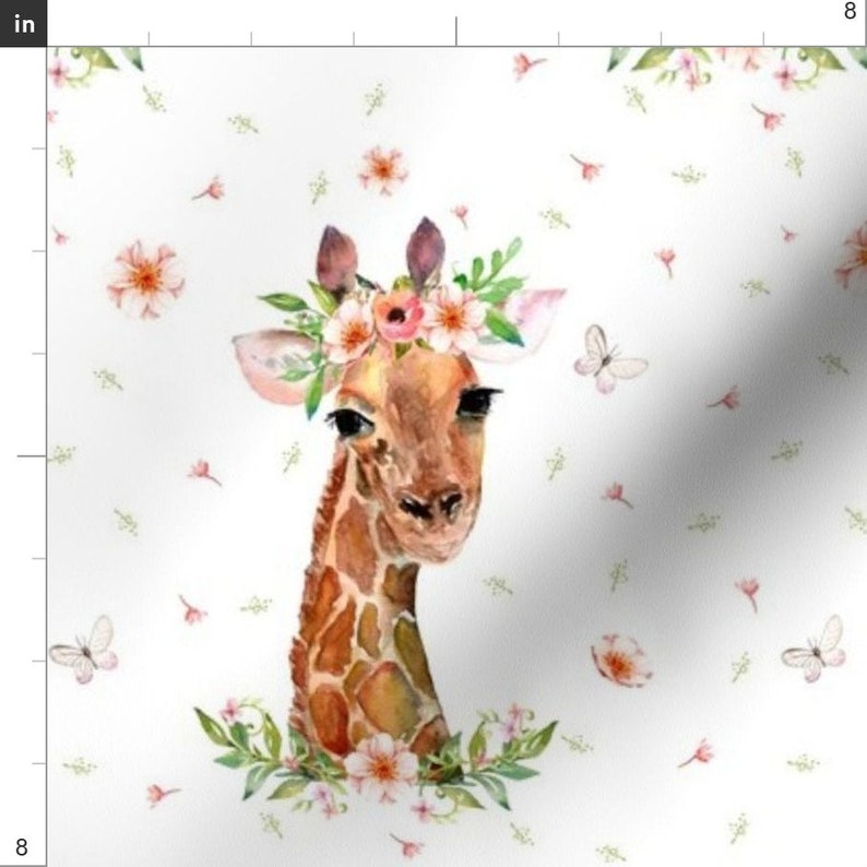 Giraffe Floral Safari Animals Fabric 7 Floral Giraffe - Etsy