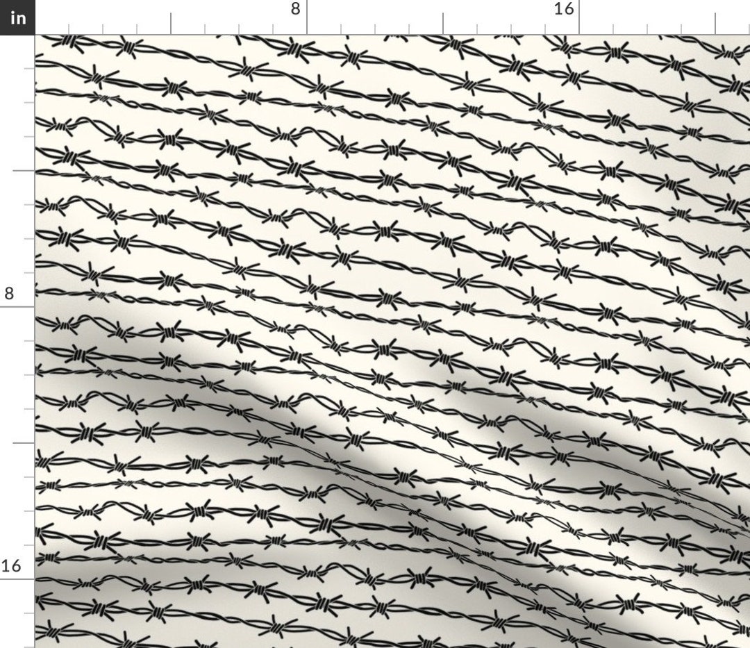 Western Fabric Barbed Wire by Eclectic_house Barb Wire Barbed Stripe ...