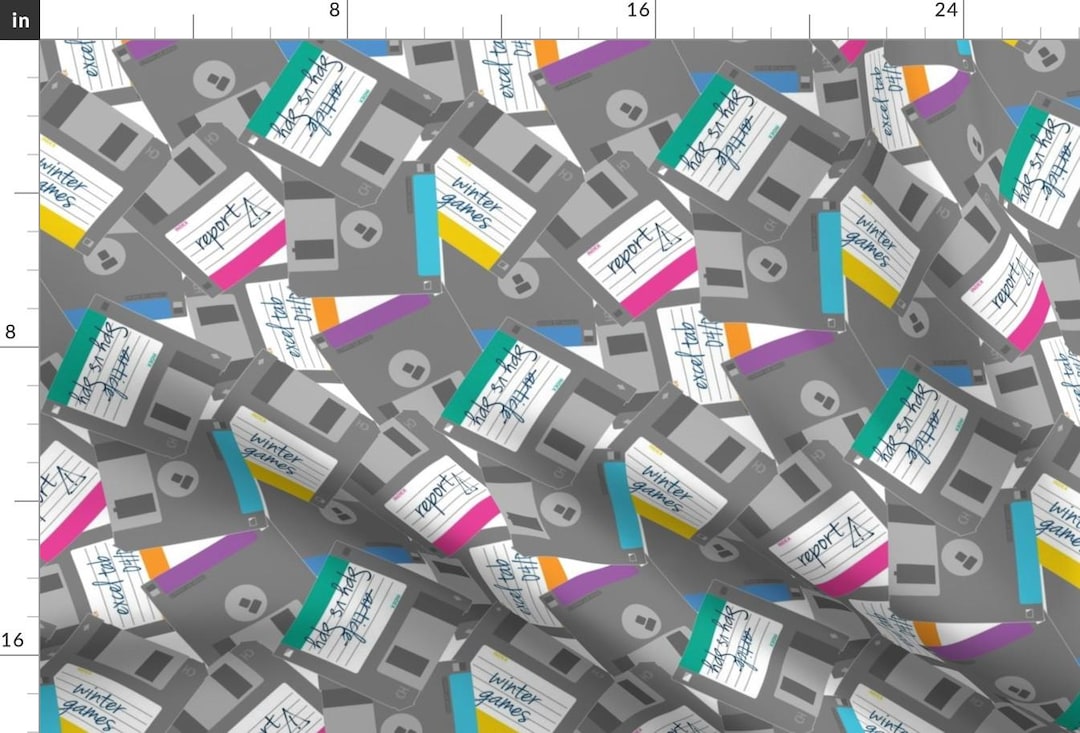 Floppy Disk Fabric - My Desk is A Total Shambles! by Mariao ...