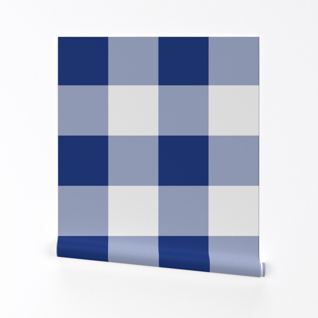 Gingham Wallpaper Gingham With Blue by Peacoquettedesigns Gingham ...