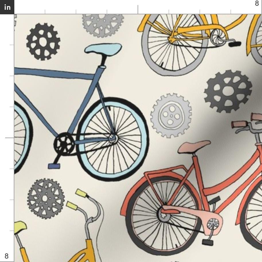 Cycling Fabric - Just Keep Pedalling by Tangerine-tane - Cycling ...