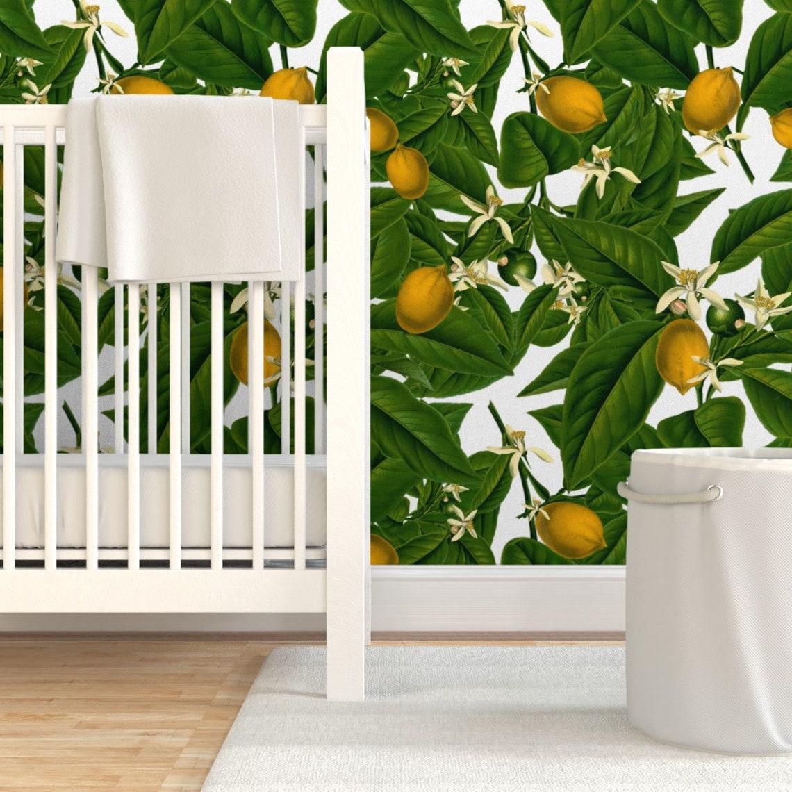 Lemons Wallpaper Lemon Botanical by Peacoquettedesigns | Etsy