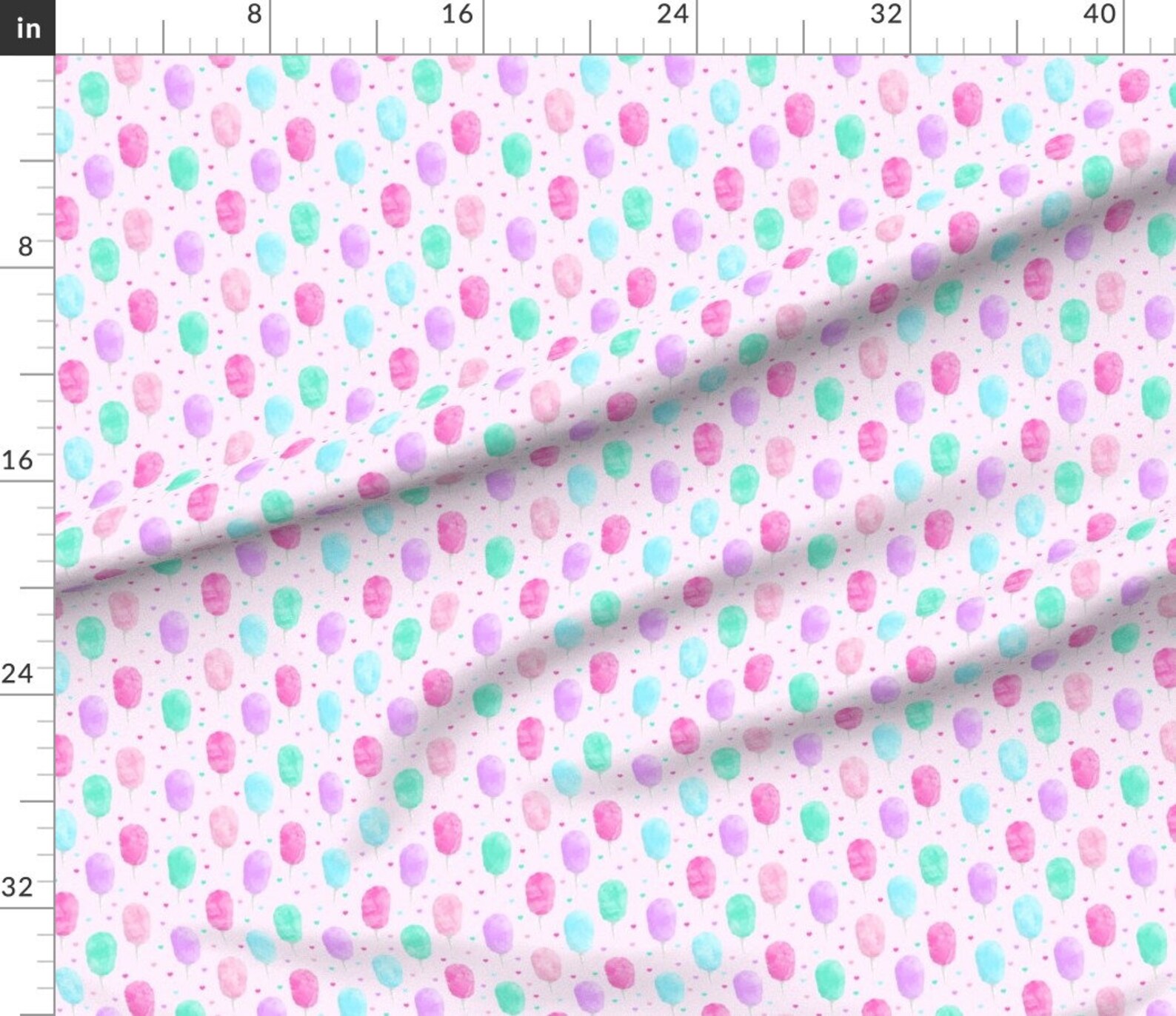 Watercolor Cotton Candy Fabric Cotton Candy Pink With Hearts | Etsy