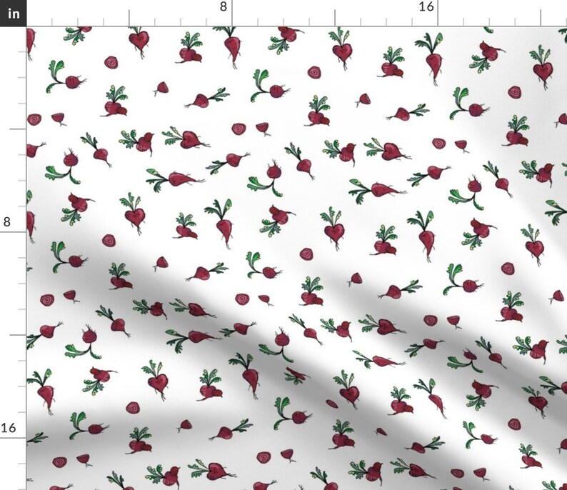 Beet Illustration Fabric Beets by Laurawrightstudio Hand - Etsy