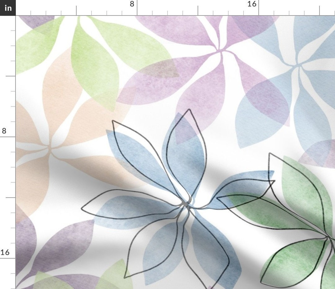 Botanical Pastel Fabric Abstract Botanical by Luciafontes Abstract ...