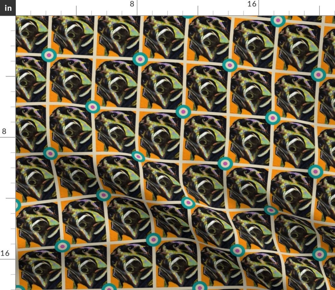 Black Lab Bullseye Fabric Black Labrador Bullseye by David Kent ...