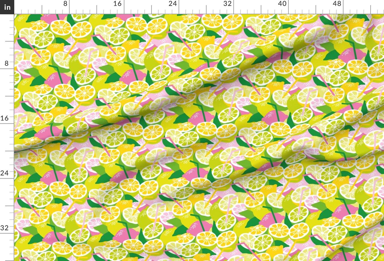Lemonade Fabric - Find the Intruders by Cassiopee - Lemonade Straw Cute ...