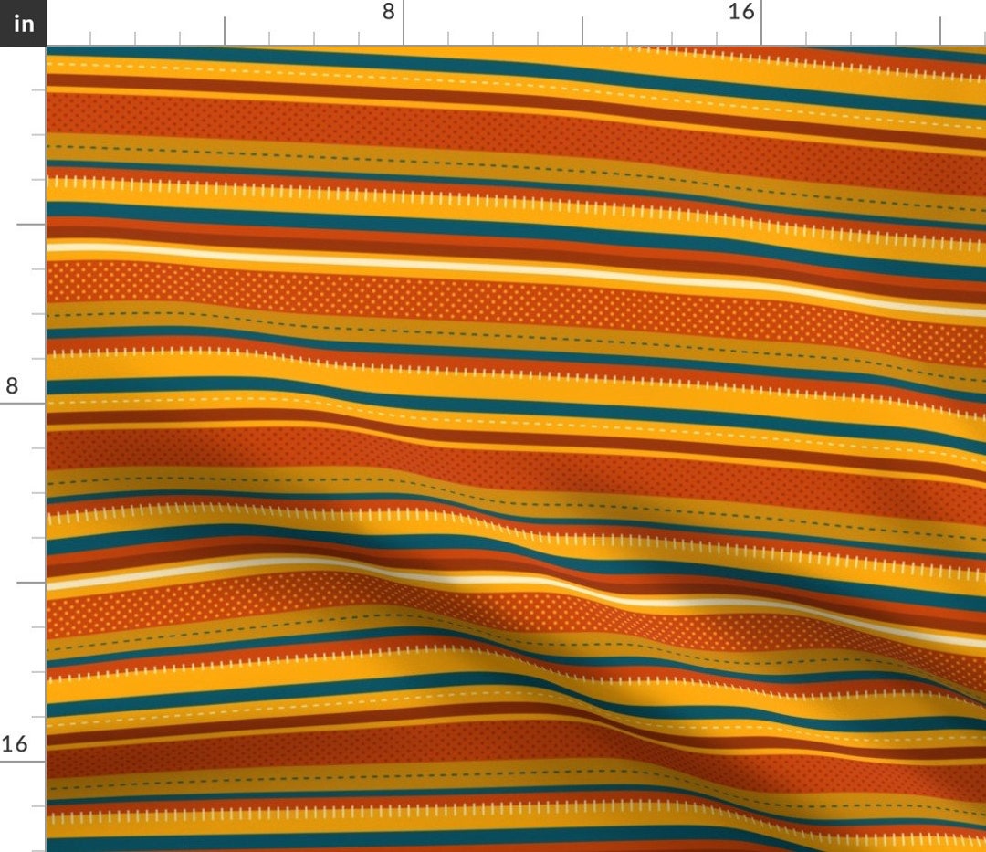 Orange Stripe Fabric Elissa Stripe by Snowflower Stripe - Etsy