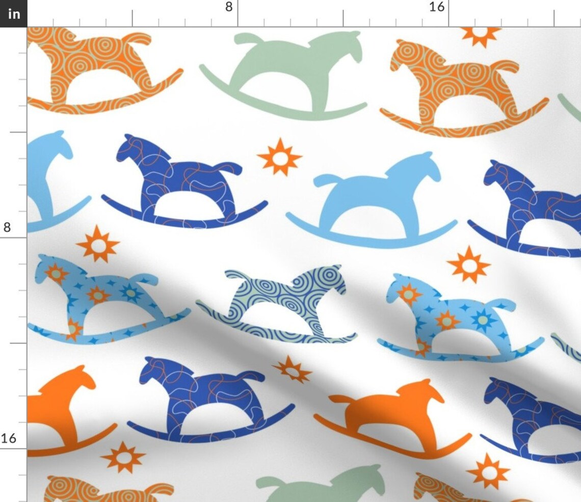 Rocking Horse Fabric Country Rock by Allisonbeilkedesigns | Etsy