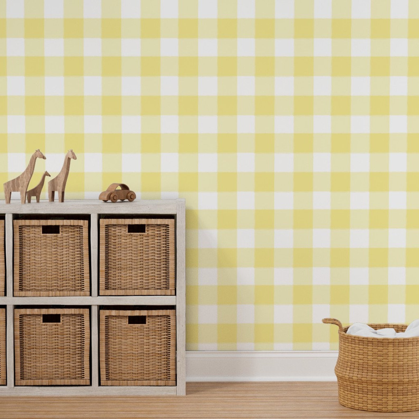 Buffalo Check Wallpaper Yellow Buffalo Check Gingham by - Etsy
