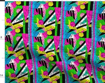 80s Retro Geometric Triangles Fabric 80'S Shape Splatter - Etsy