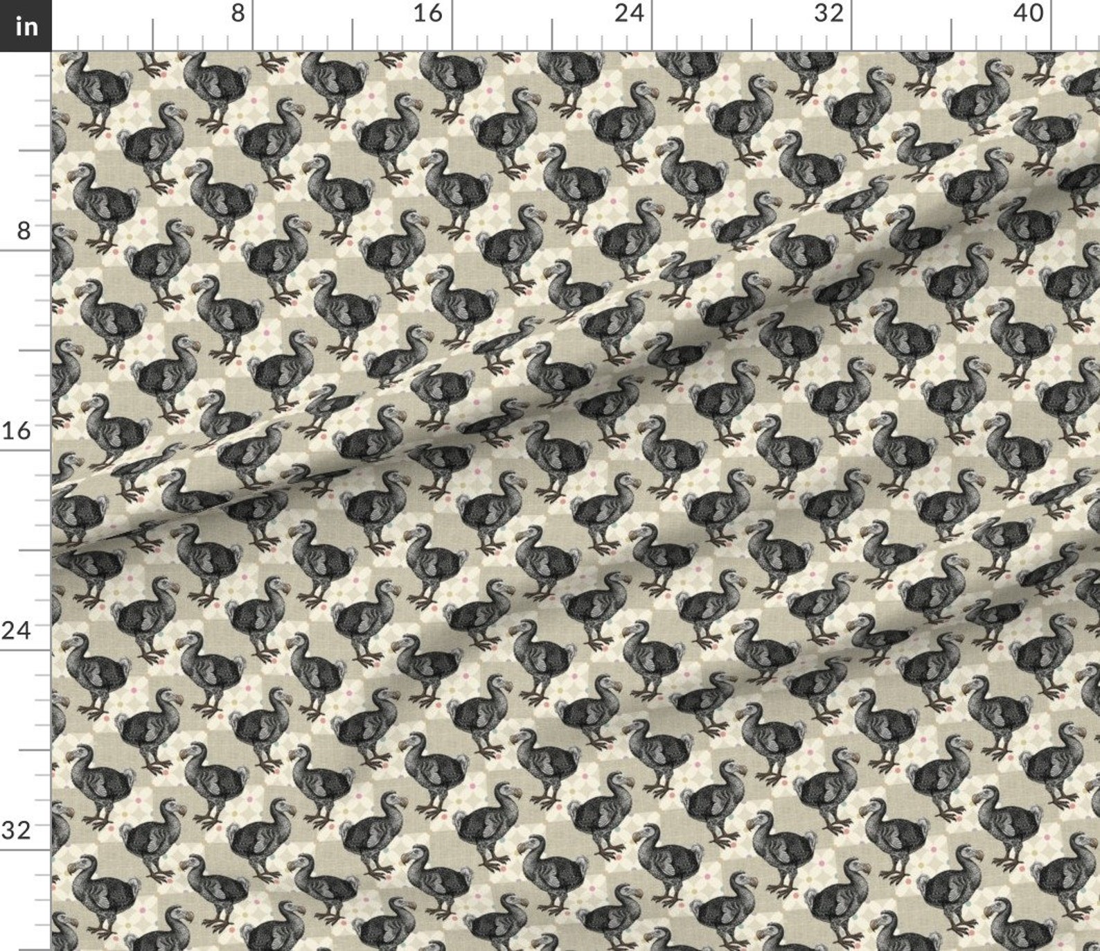 Dodo Fabric Dodo Doodle by Littlerhodydesign Floral Dodo - Etsy