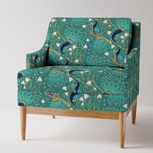 Aqua Peacock Upholstery Fabric Blue Peacock by Michaelzindell ...