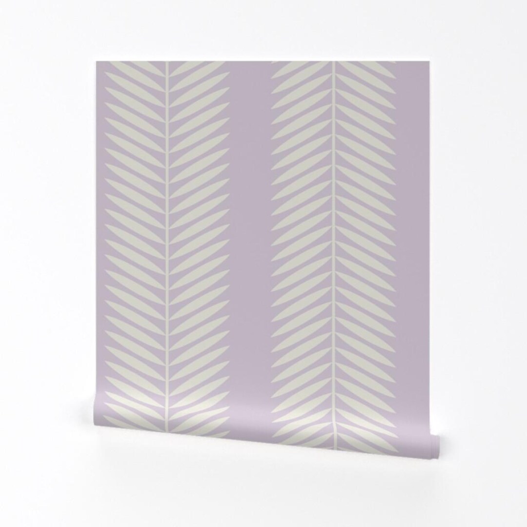 Leaves Wallpaper - Laurel Leaf Custom Lilac by Danika Herrick ...