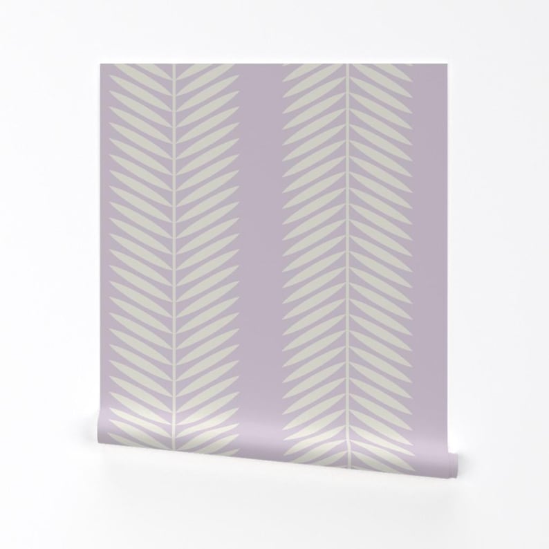 Leaves Wallpaper - Laurel Leaf Custom Lilac by Danika Herrick ...
