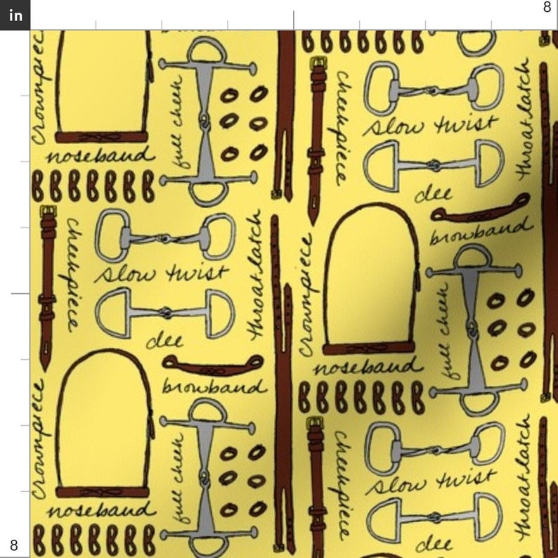 Yellow Equestrian Horse Fabric Bridle Bits by Ragan - Etsy