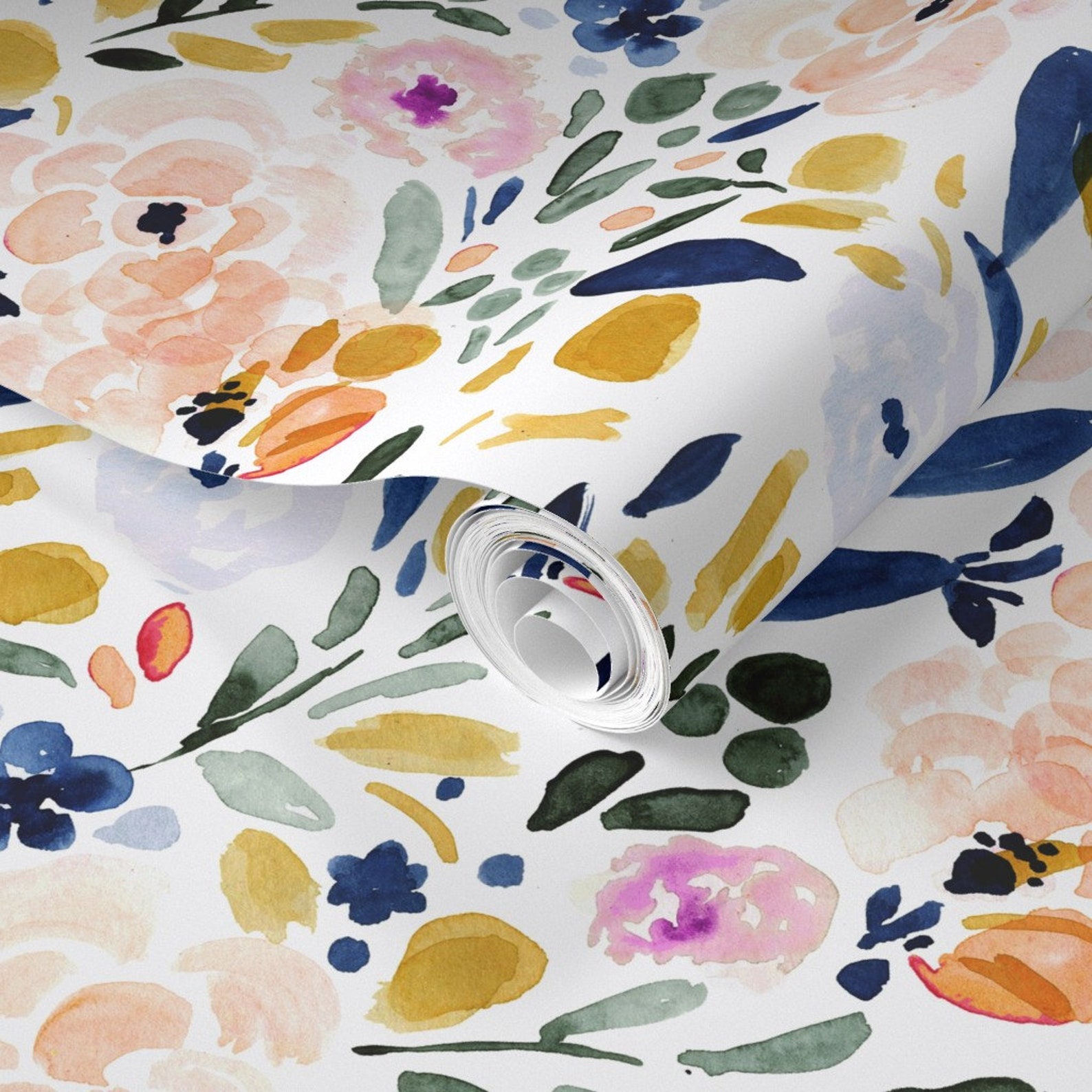 Floral Wallpaper Sierra-floral-rotate by Crystal Walen - Etsy