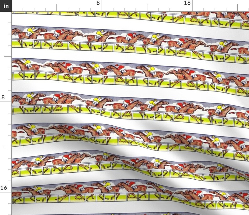 Equestrian Horse Race Fabric Racing Strips by Ragan | Etsy