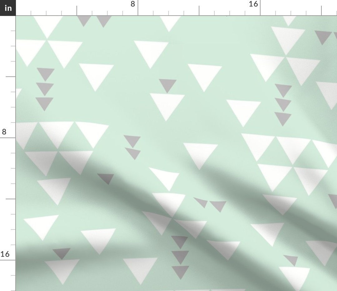 Triangle Fabric Mint Gray Triangle Fall Custom Fabric by - Etsy