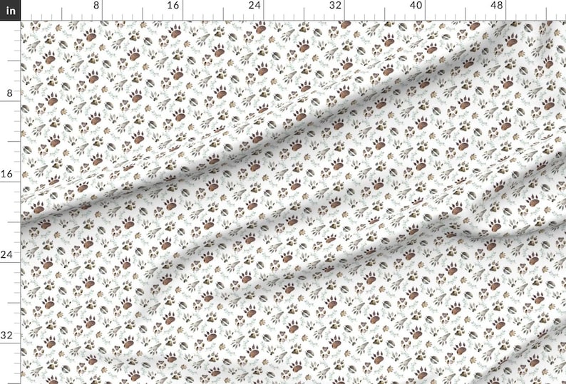 Squirrel Fabric - Animal Tracks by Gingerlous - Nature Forest Bear ...