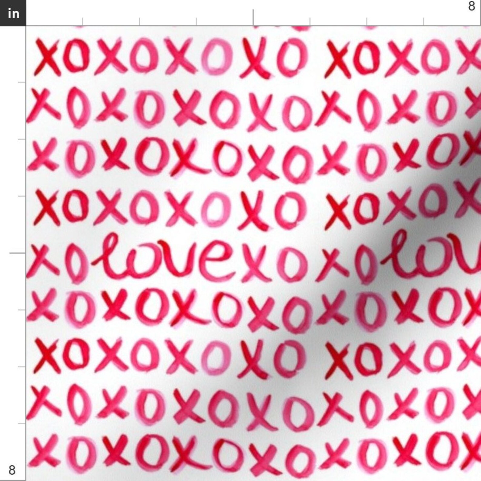 Xoxo Fabric Xoxo By Hipkiddesigns Valentines Day Red White - Etsy España