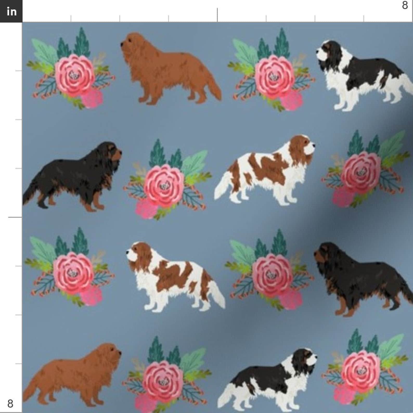 Cavalier King Charles Spaniel Fabric cavalier King Charles | Etsy