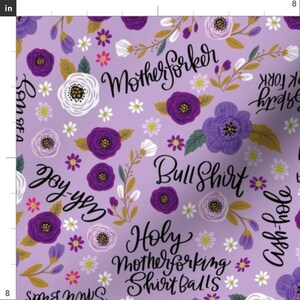 Swear Words Fabric Cute Not so Sweary Toss Purple by - Etsy