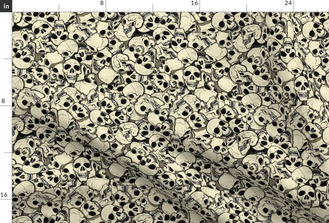 Skull Fabric - Skull Pile 2 by Jadegordon - Spooky Skull Halloween ...