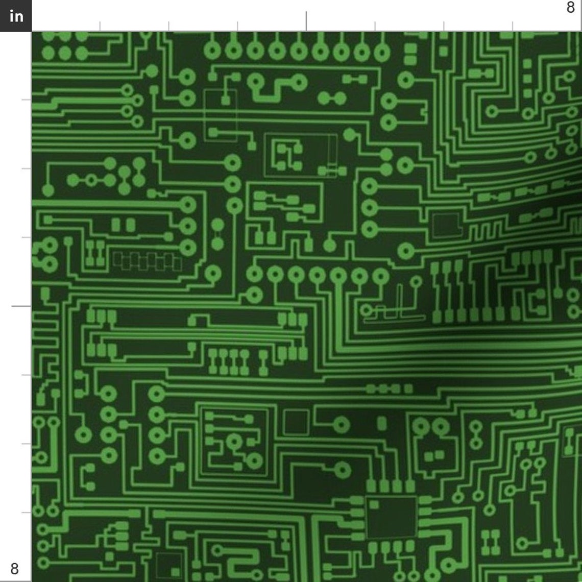 Circuit Board Fabric Circuit Board by Thinlinetextiles - Etsy Australia