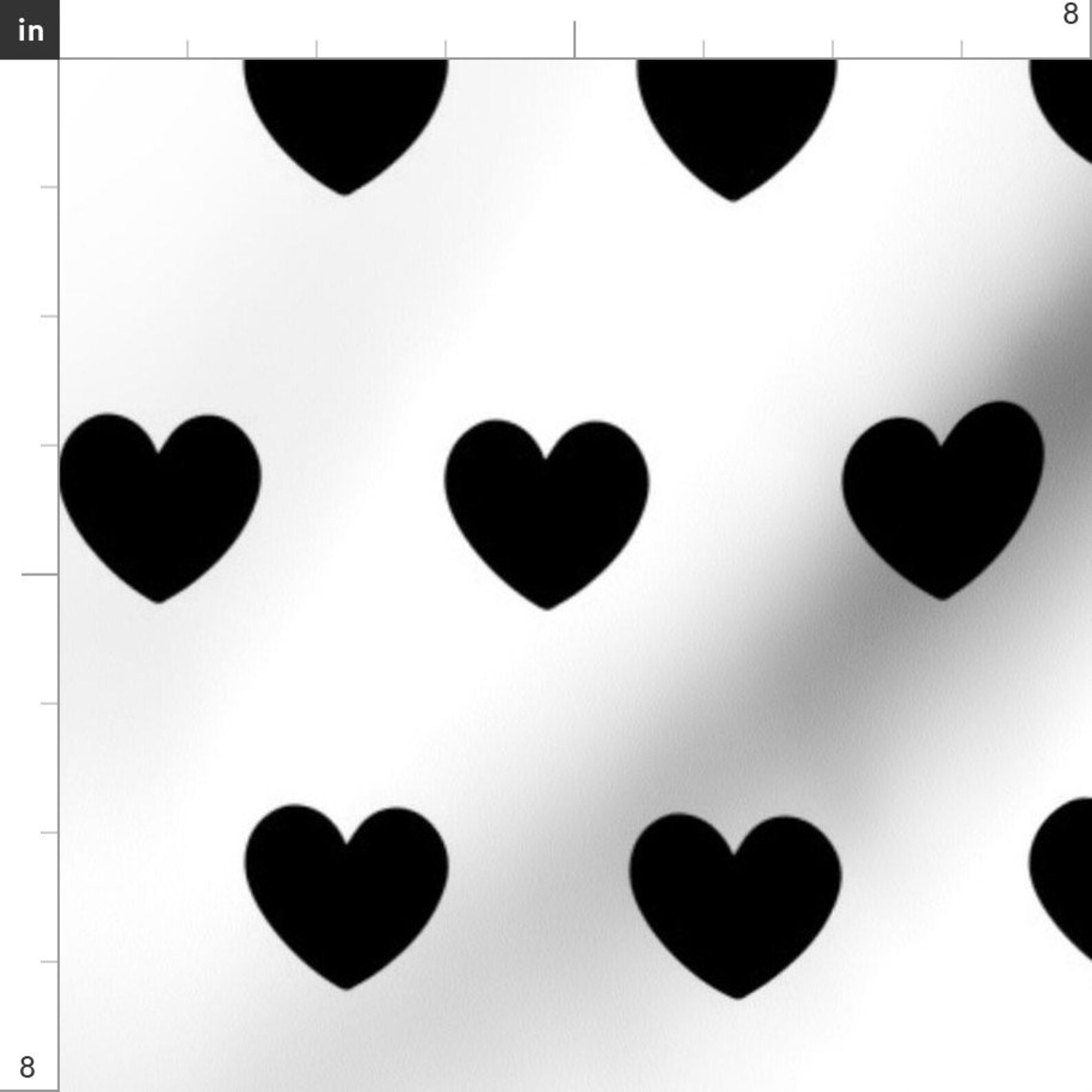 Black Love Hearts Fabric Black Hearts by Ivieclothco Polka | Etsy