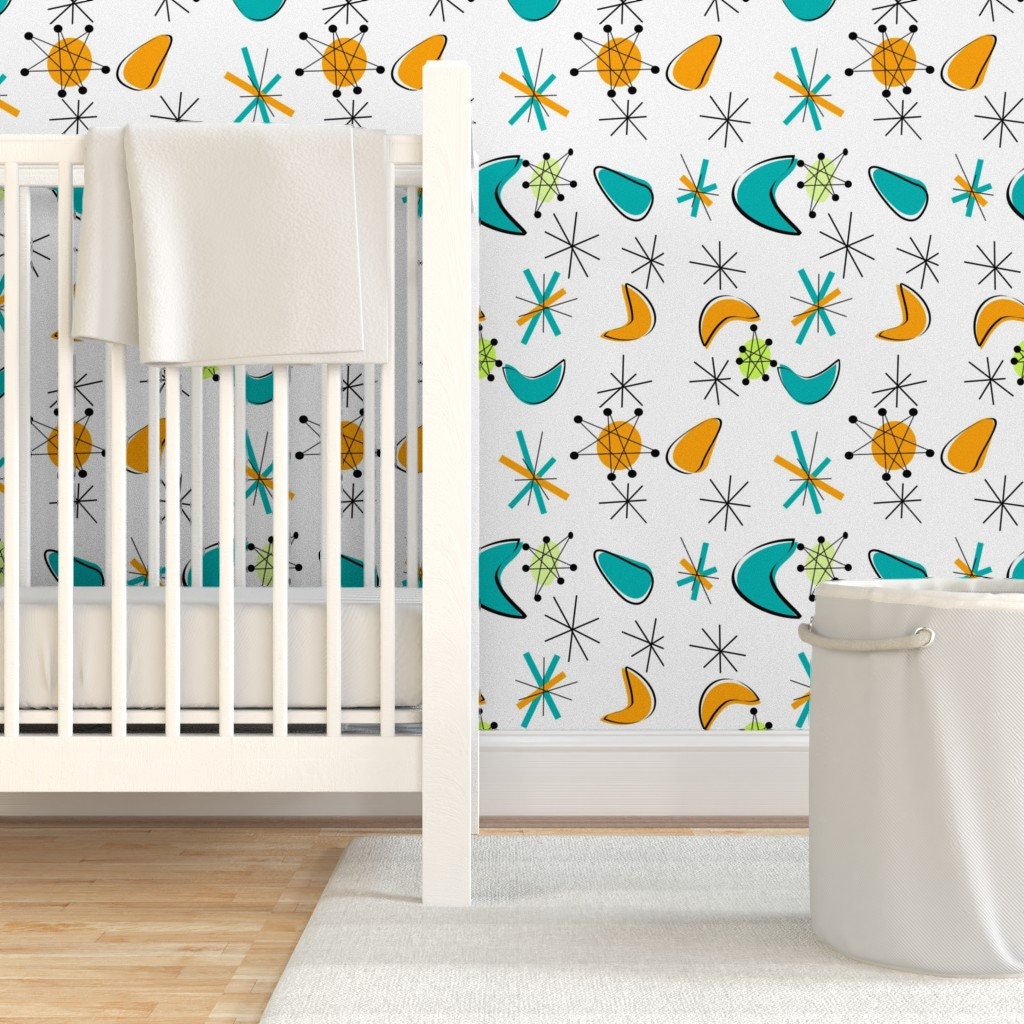 Mid Century Modern Wallpaper Atomic Era by Hot4tees Bgyahoo - Etsy