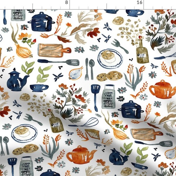 Kitchen Theme Fabric - Etsy