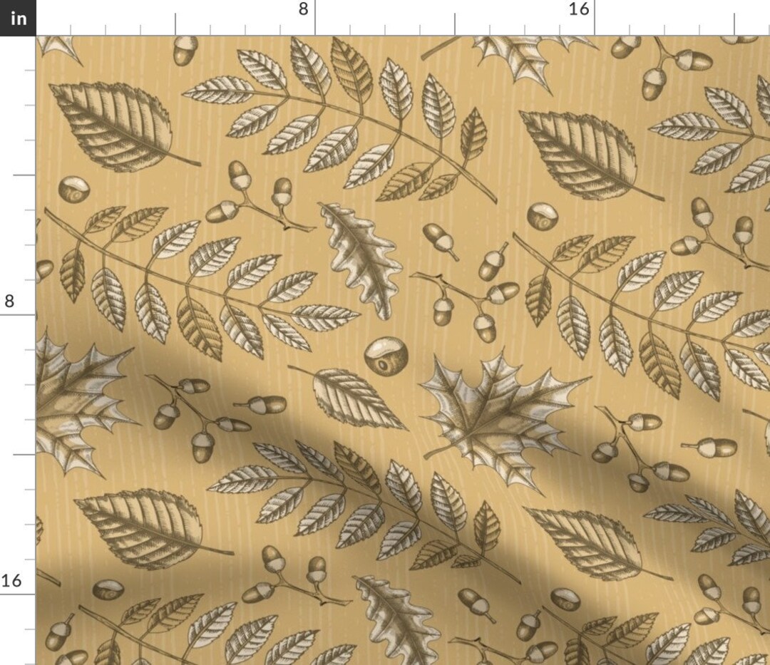 Honey Autumn Fabric Rustic Leaves by Aubergine_designs Yellow Autumn ...
