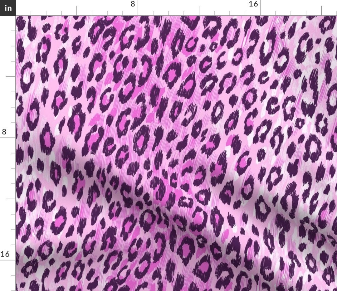 Pink Leopard Print Fabric Leopard Fur in Pink Colors by Ybt - Etsy