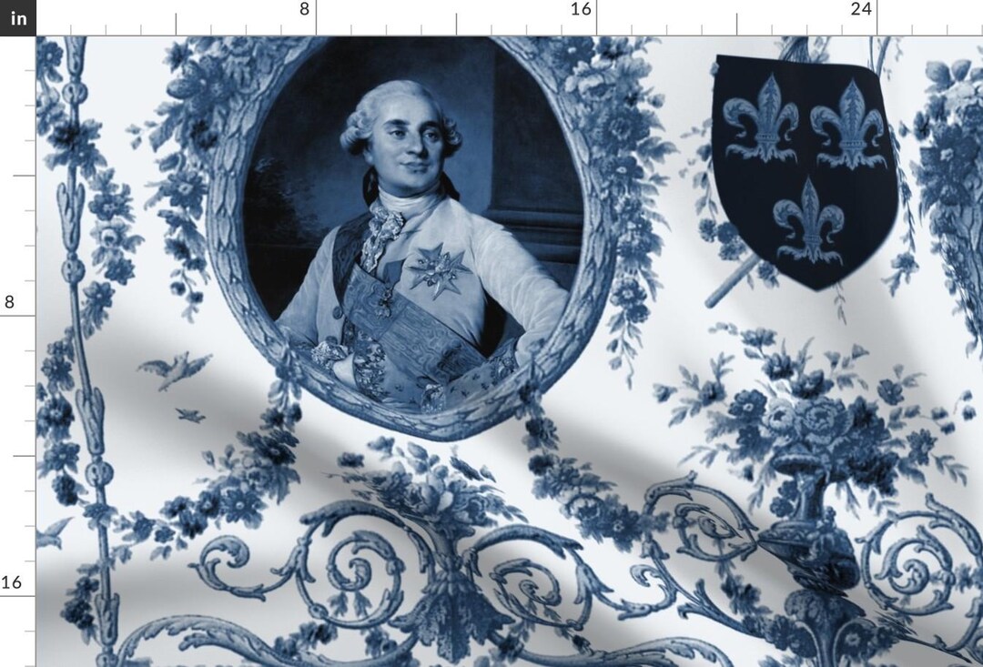 Blue and White Rococo Fabric - Rococo Lovers Louis Xvi Marie Antoinette ...