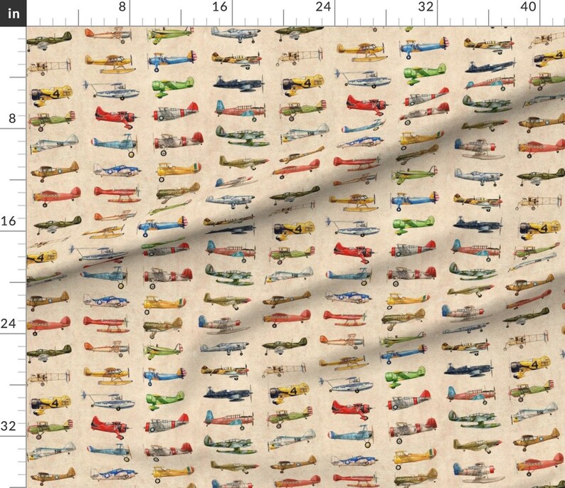 Airplane Vintage Models Aircraft Fabric Antiqued Planes - Etsy