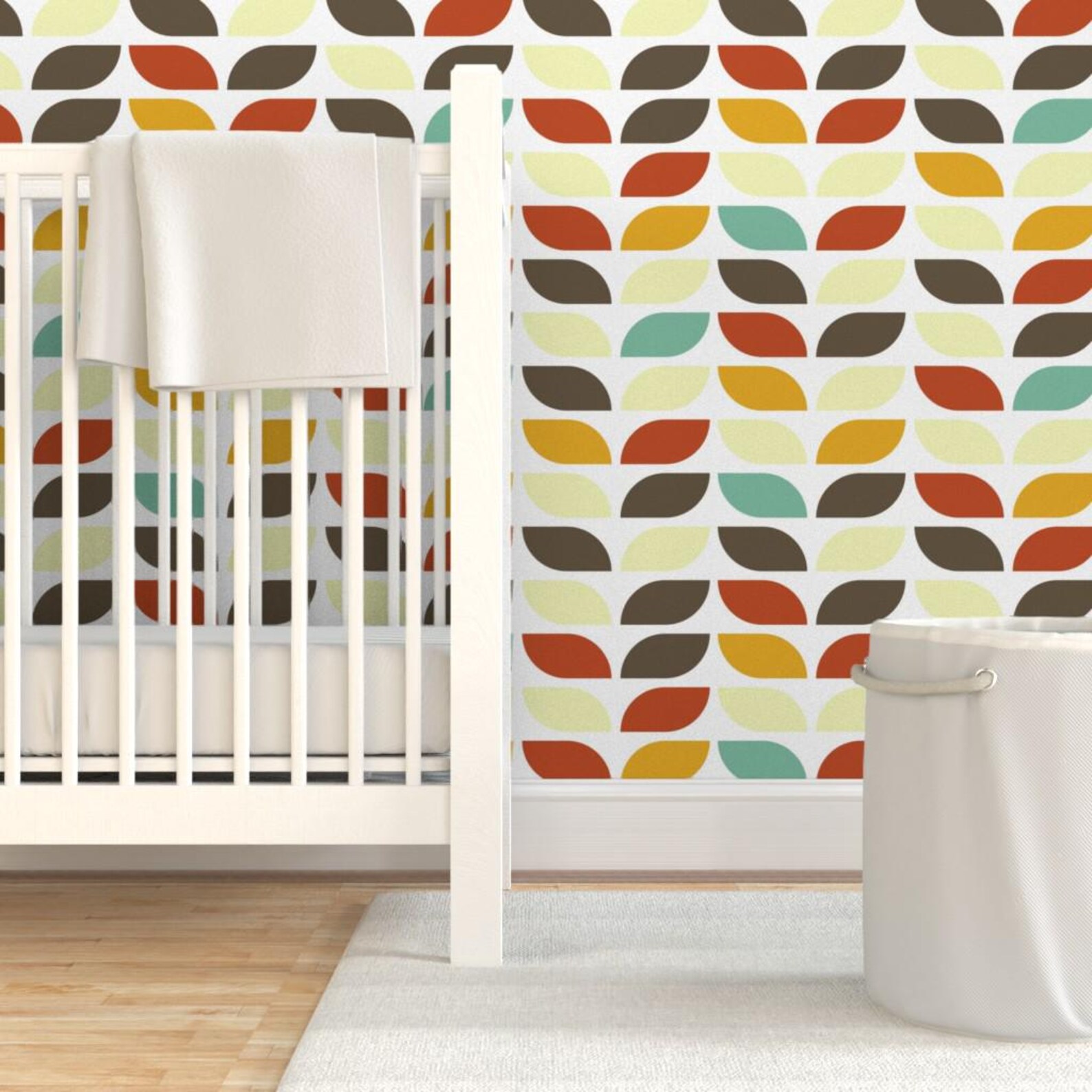 Mid Century Modern Wallpaper - Geometric Pattern Leaf by Red Wolf ...