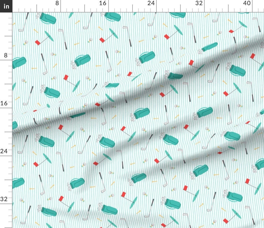 Golf Fabric Tee Time Golf Themed Fabric by - Etsy