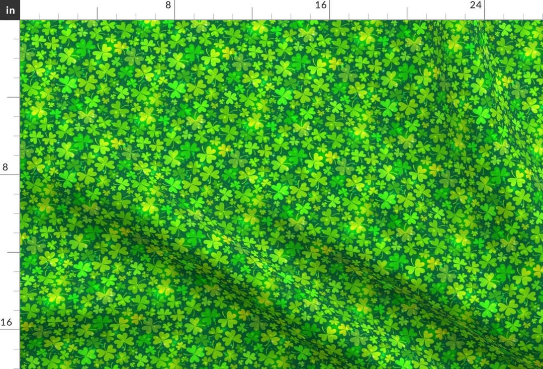 Clover Fabric - Green Magic Clovers Pattern by Art of Sun - Clover ...