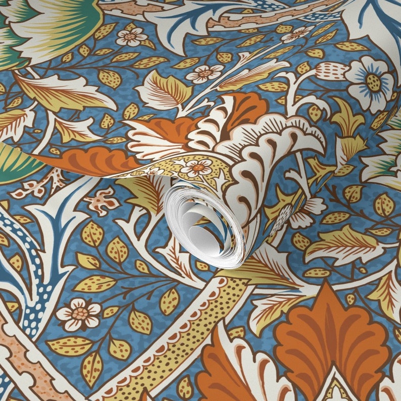 Vintage Floral Wallpaper Morris Windrush by Chantal Pare - Etsy